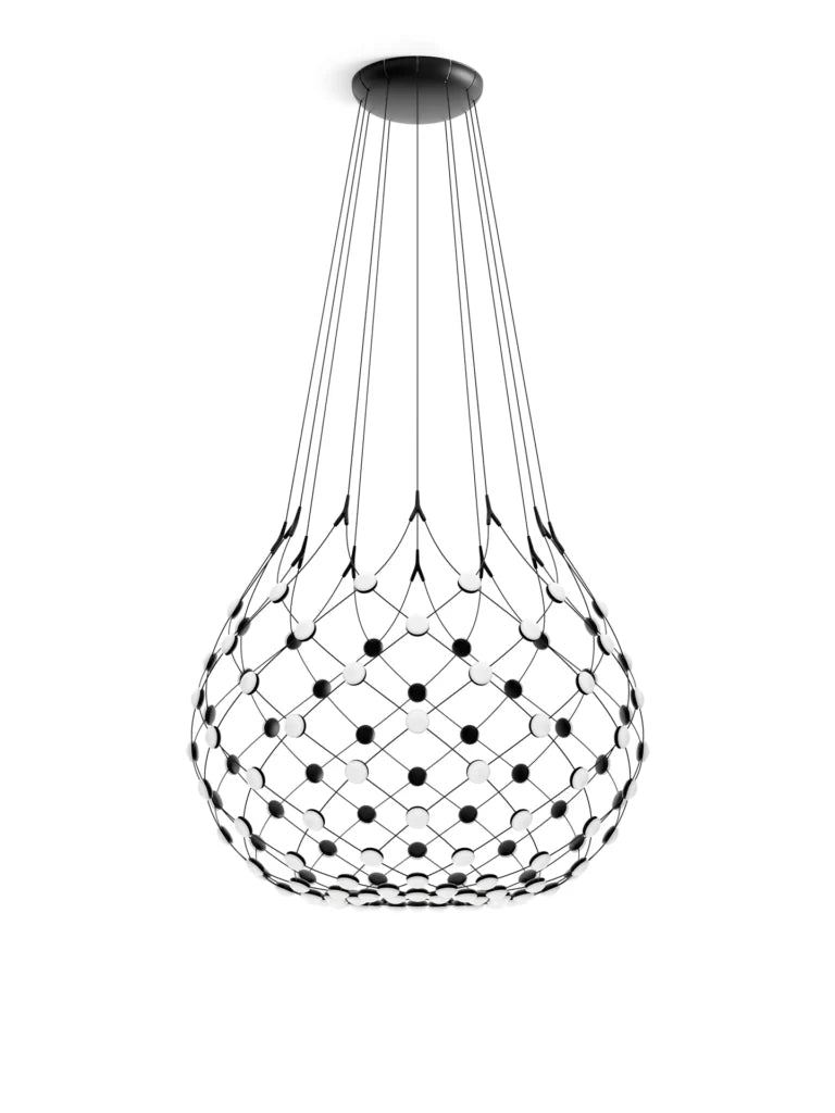 Mesh Wireless Ø 100cm Suspensions LED Noir – Asteri Paris